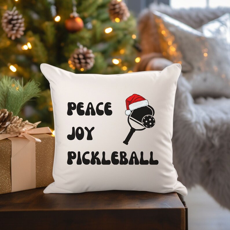 Peace Joy Pickleball Pillow Pickleball Christmas Christmas - Etsy