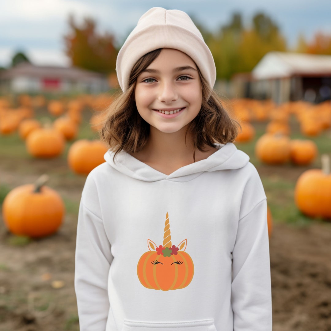 Kids Pumpkin Hoodie Unicorn Hoodie Thanksgiving Halloween - Etsy