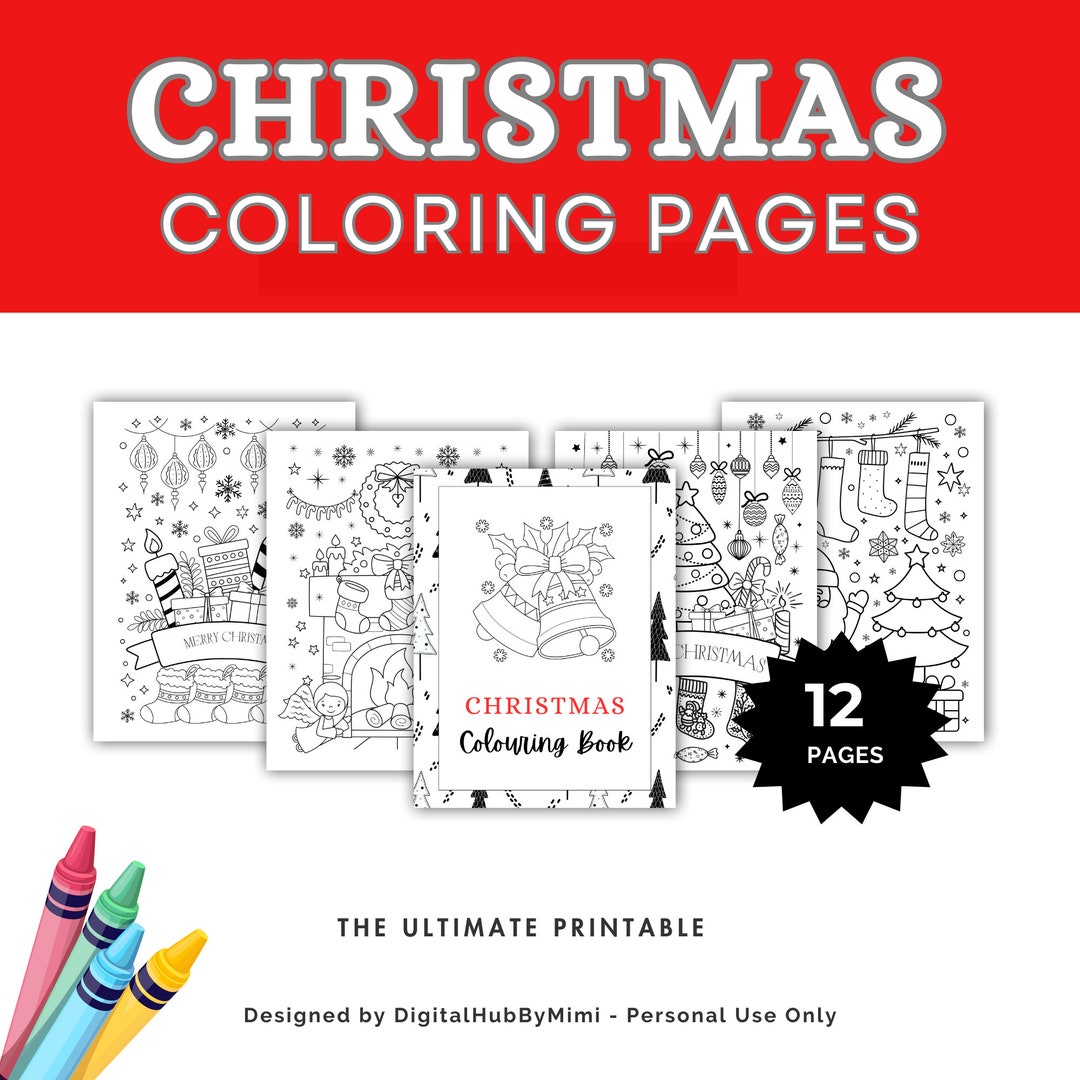 Christmas Coloring Pages, Printable Coloring Pages for Kids, Holiday ...