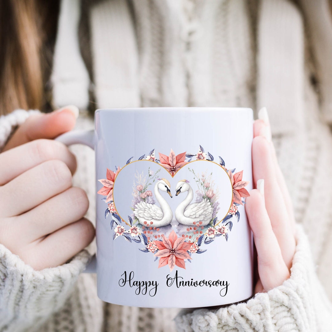 Anniversary Mug,happy Anniversary Mug Png ,swans Mug Png Gift for Wife ...