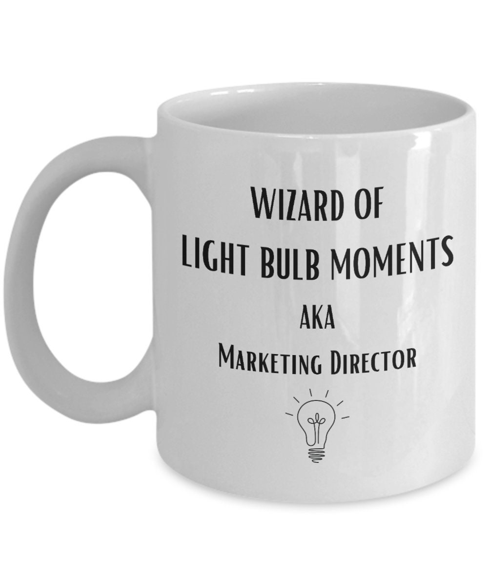 Marketing Director Coffee Mug, Wizard of Light Bulb Moments - Etsy