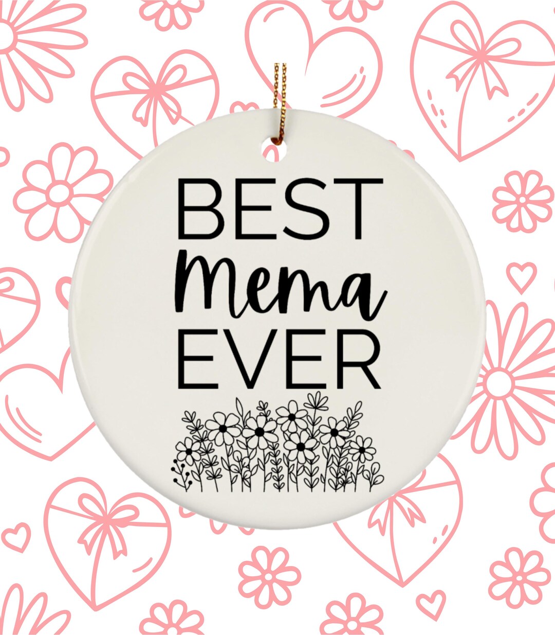 Mema Ornament, Mema Christmas Ornament, Mema Present, Happy Mothers Day ...