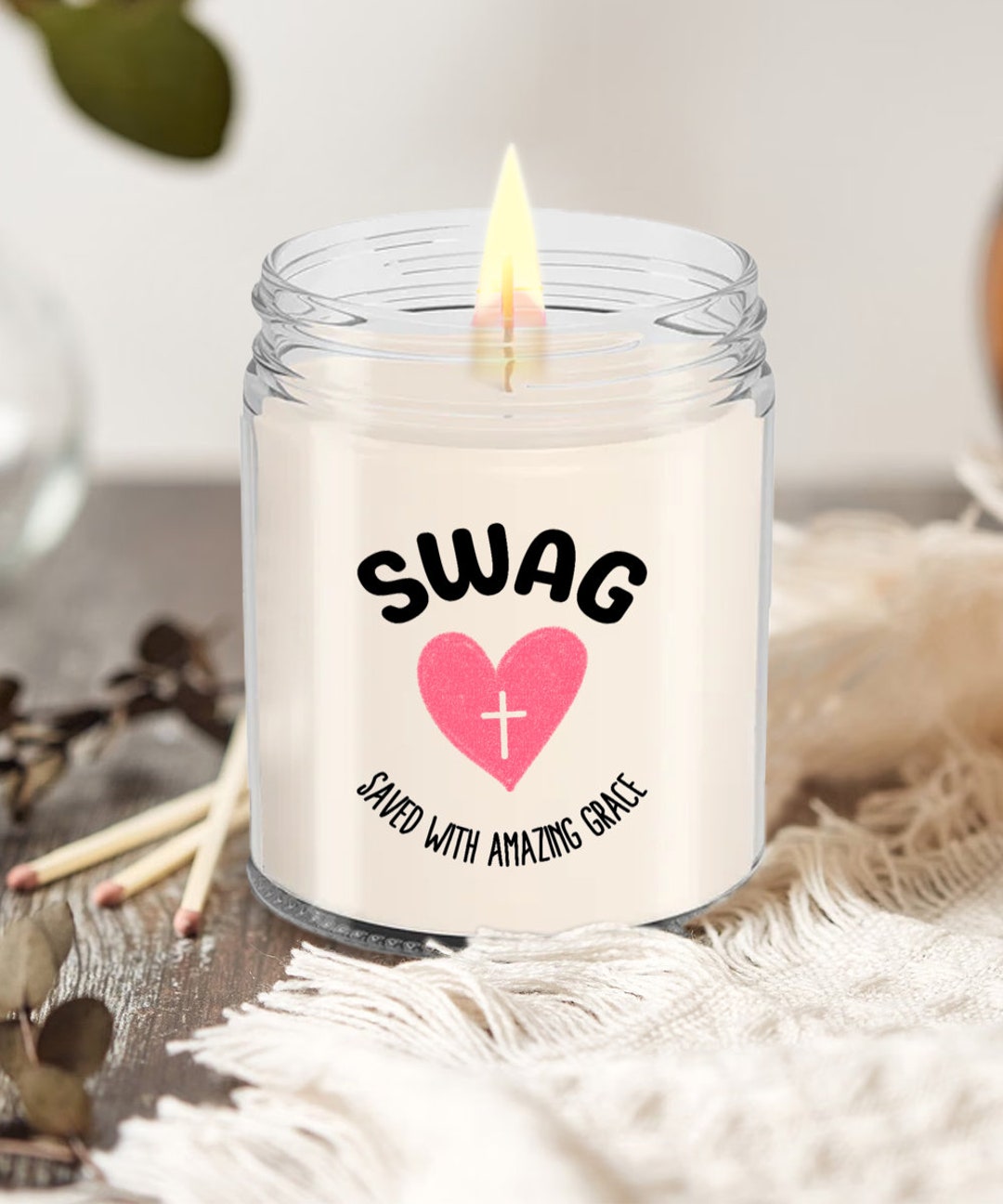 SWAG Saved With Amazing Grace Soy Candle, Christian Gift - Etsy