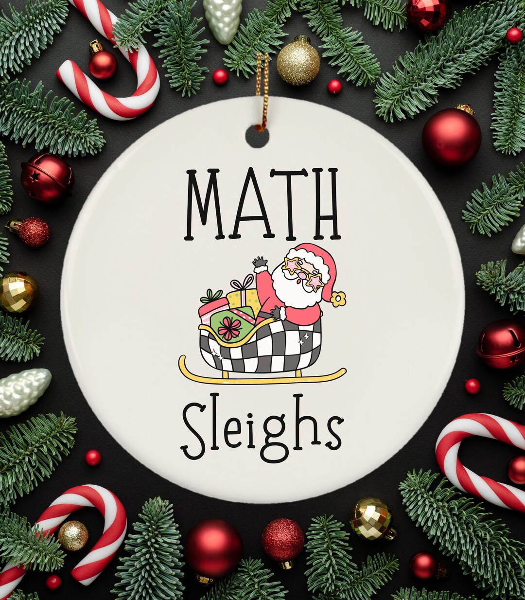 MATH SLEIGHS Christmas Ornament, Math Teacher Ornament, Math Christmas ...