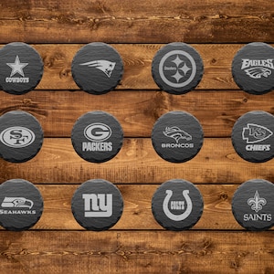Customized NFL Football Team Stone Coasters - Set of 4 - Etsy