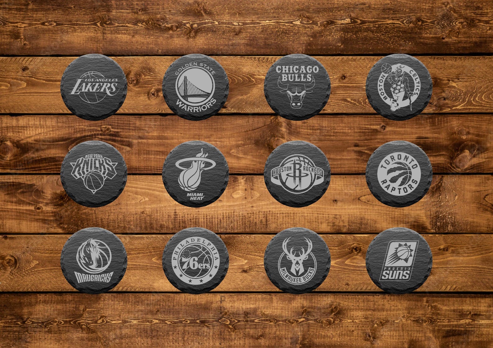 Customized NBA Basketball Team Stone Coasters - Set of 4 - Etsy