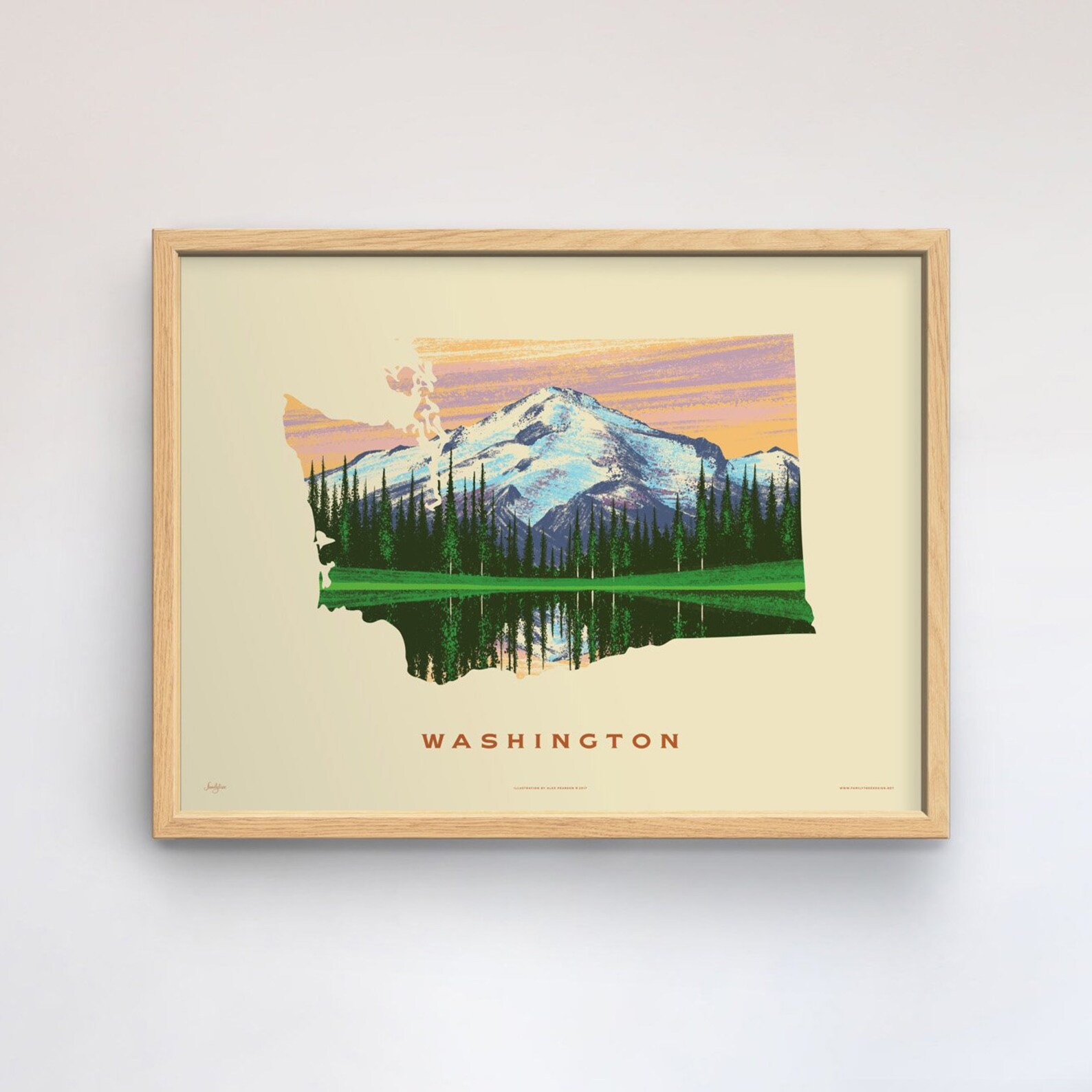 Washington State Print - Mount Rainier - Etsy