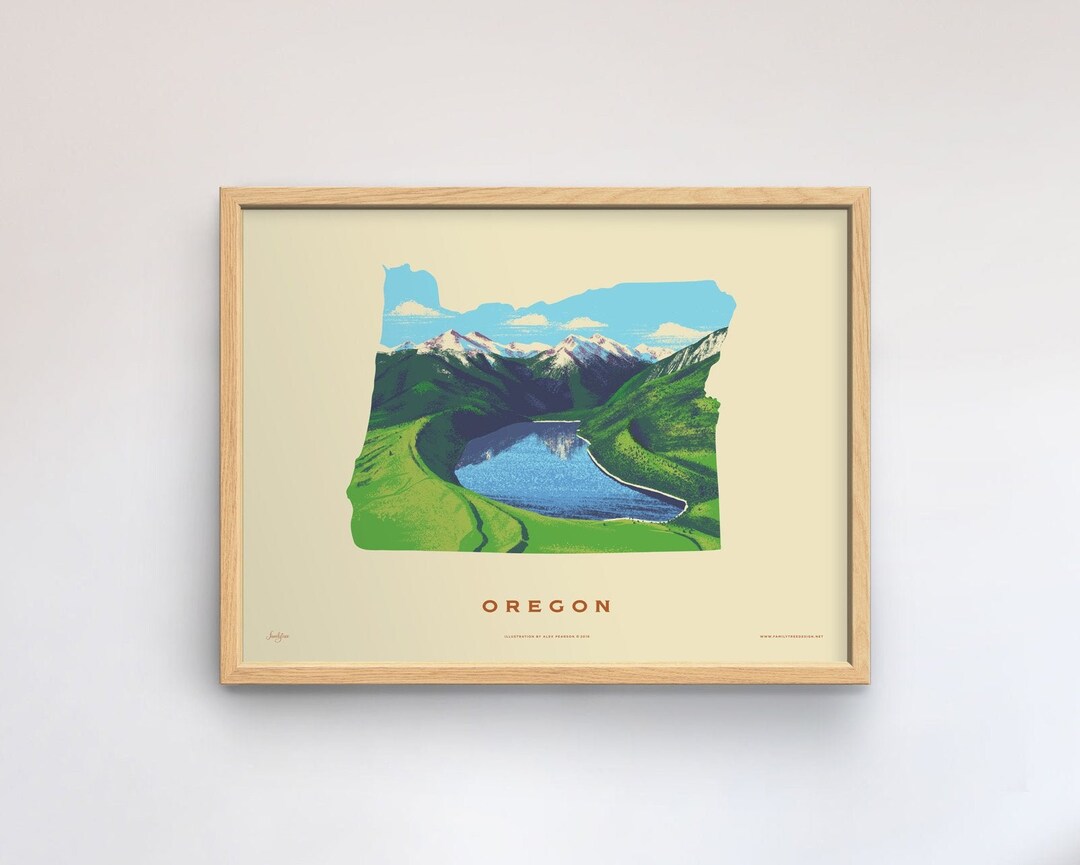 Oregon Print - Etsy