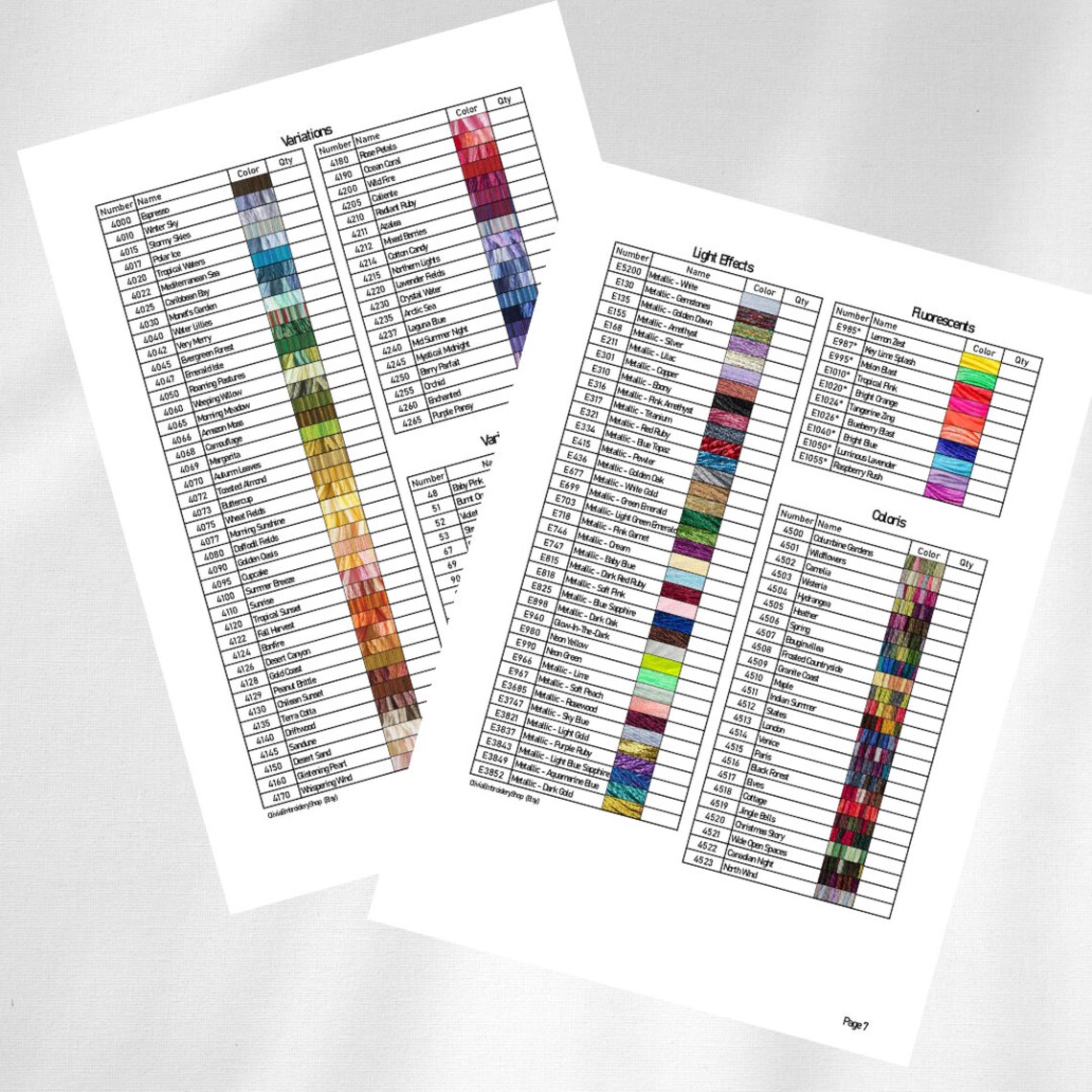 DMC Embroidery Floss Color Tracker - All-in-one PDF Set Dmc Thread ...
