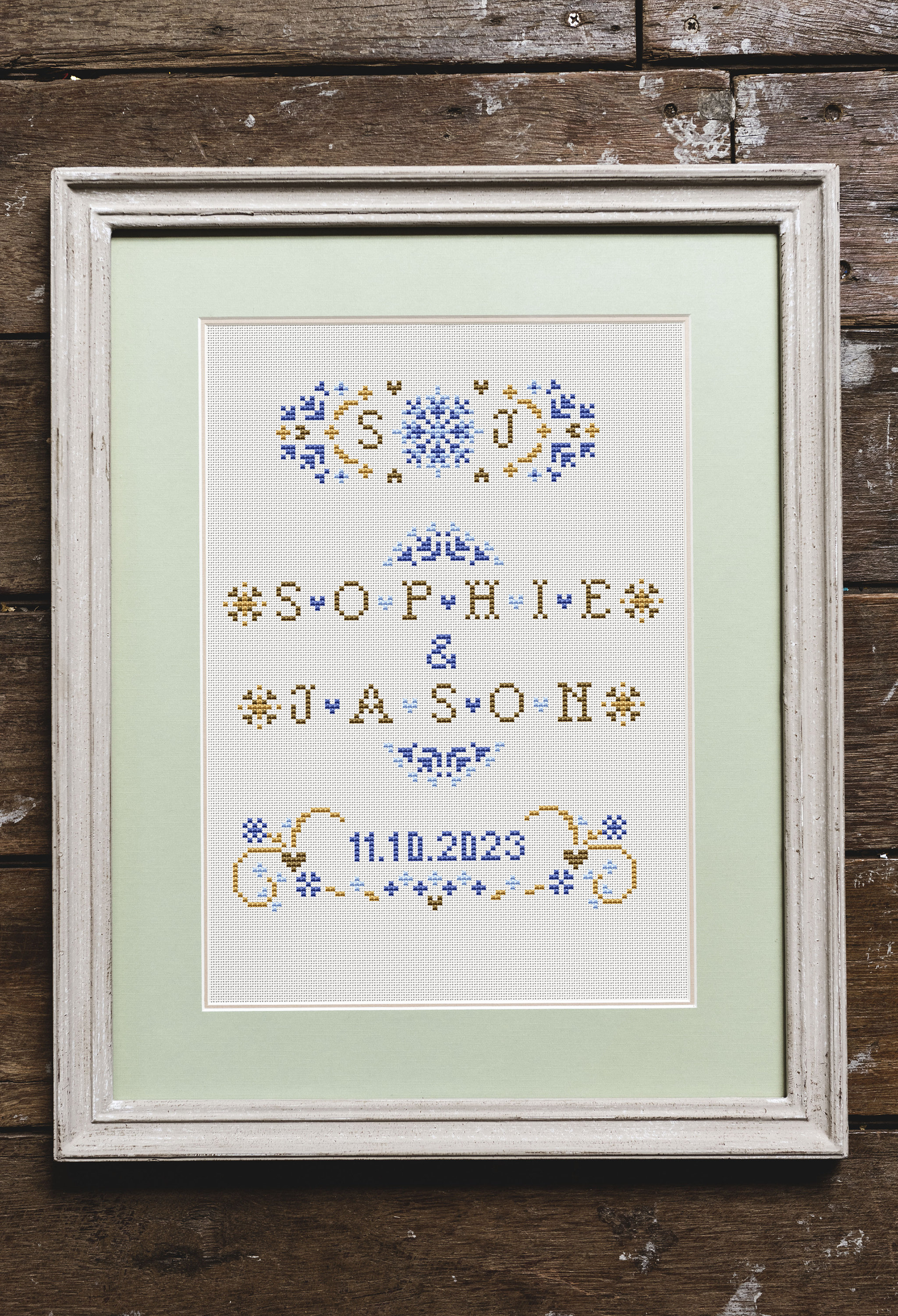 Personalized Wedding Cross Stitch Pattern Vintage Elegance - Etsy