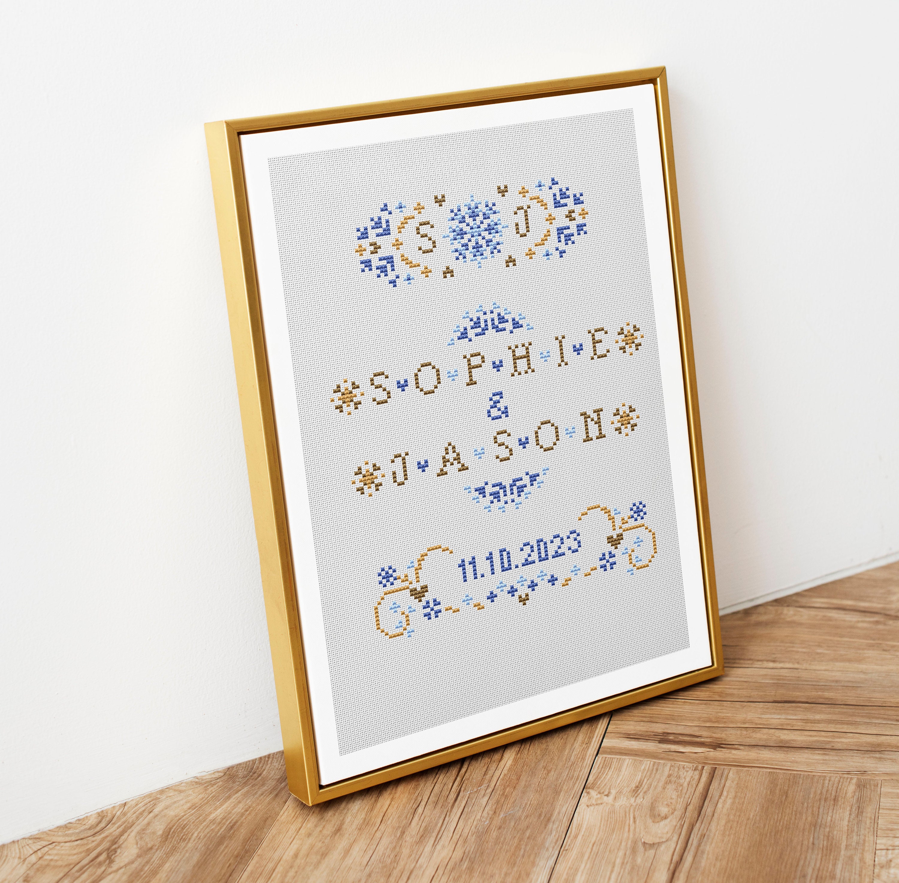 Personalized Wedding Cross Stitch Pattern Vintage Elegance - Etsy