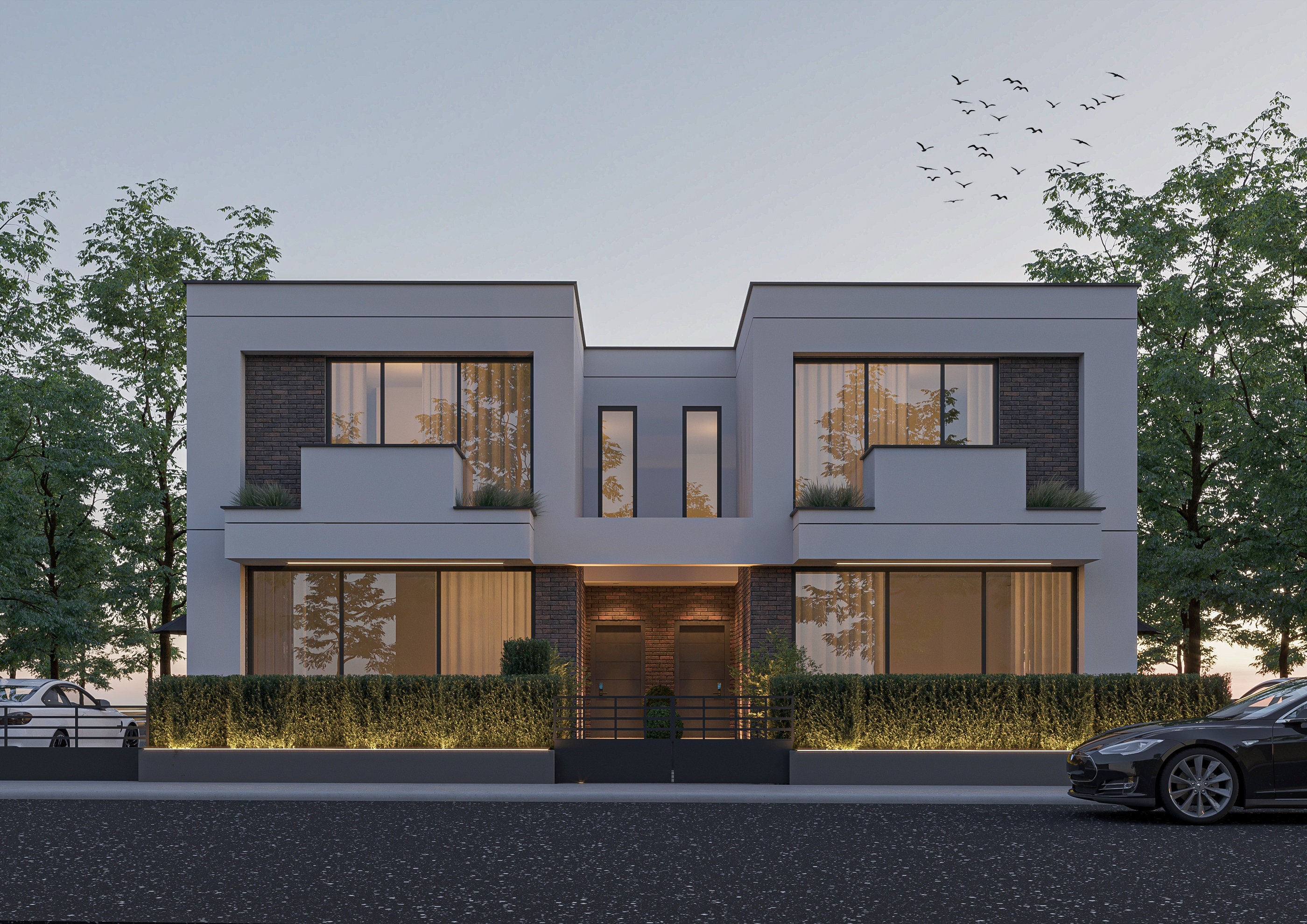 MODERN TWIN HOUSE - Etsy