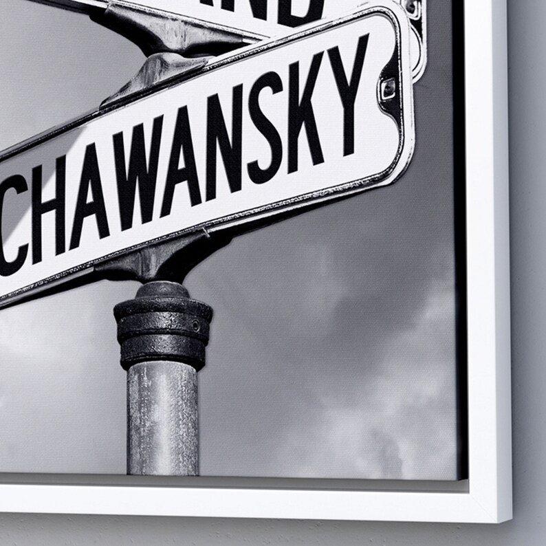 Personalized Name Vintage Street Sign Canvas Wall Art, Custom Name ...