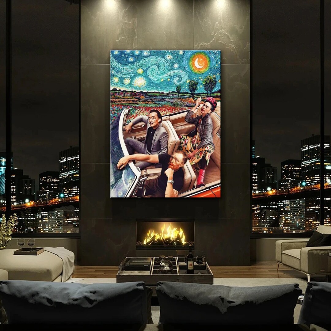 Salvador Dalí,frida Kahlo and Vincent Van Gogh, Wall Art, Wall Decor ...