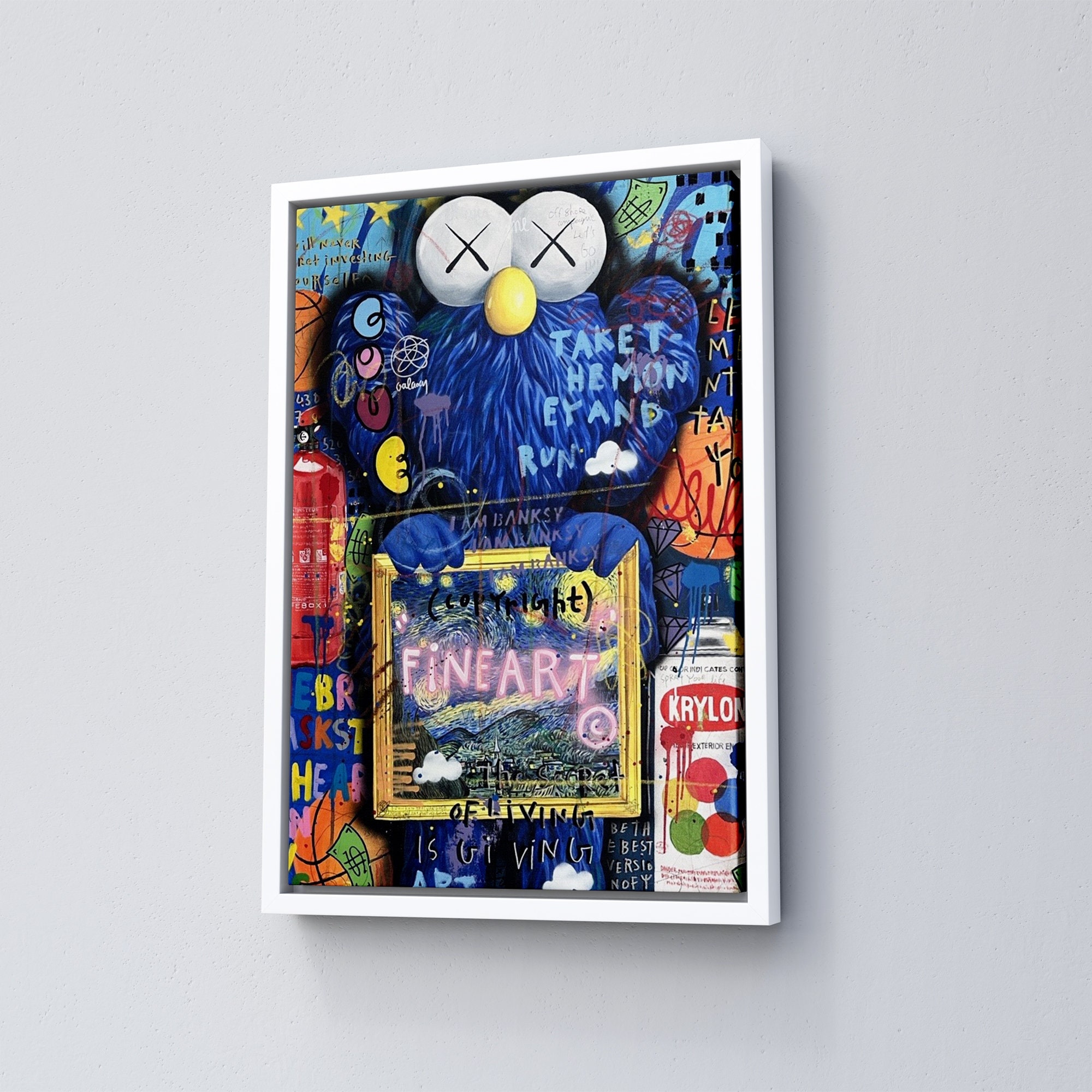 Banksy Cookie Monster Pop Art Canvas Print, Cookie Monster Pop Art ...