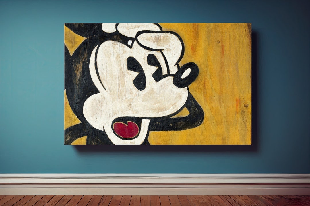 Mickey Mouse Poster, Mickey Mouse Canvas Painting, Fashion Prints, High ...