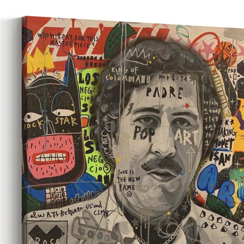 Banksy Style Pablo Escobar Pop Art Posterpainting on Canvas - Etsy