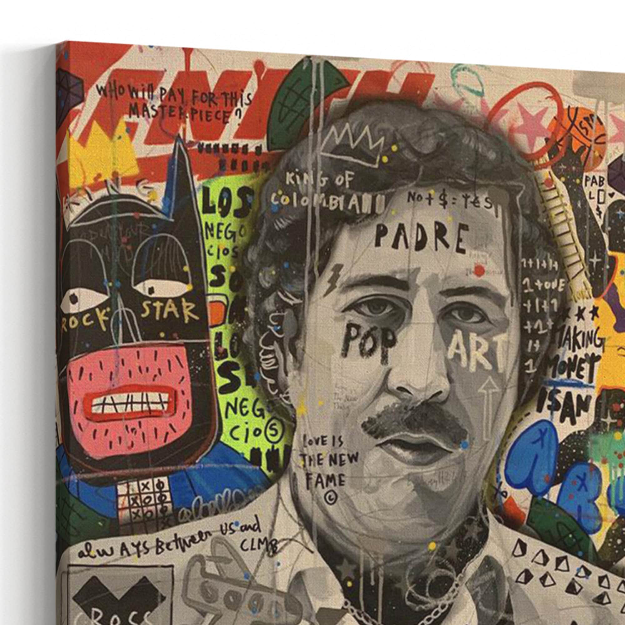 Banksy Style Pablo Escobar Pop Art Posterpainting on Canvas - Etsy