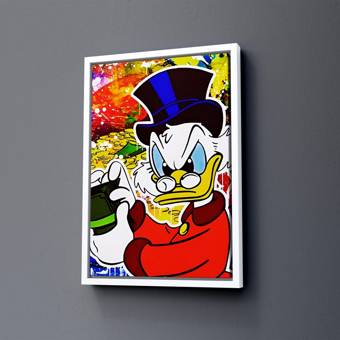 Banksy Rich Donald Graffiti Mural Art Wall Decor, Donald Duck Banksy ...