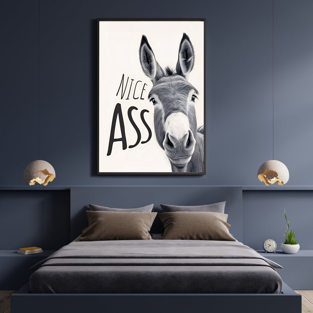 Donkey Poster, Donkey Funny ,high Quality Print, Donkey Canvas Ready to ...