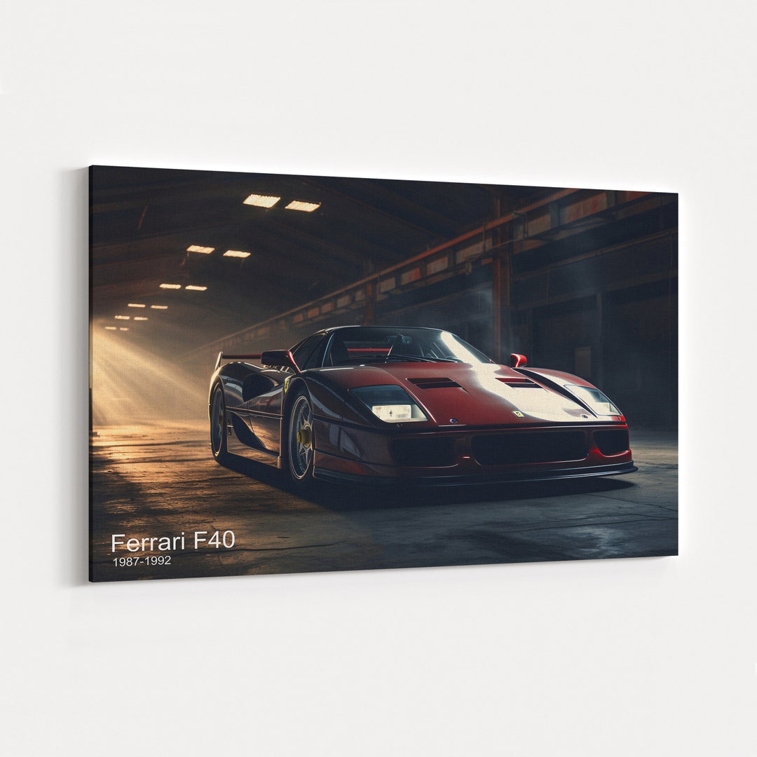 Ferrari F40 1987-1992 Model Poster ,high Quality Print, Ferrari Canvas ...