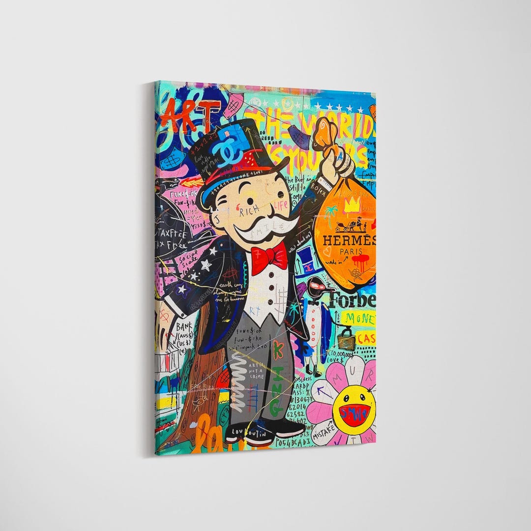 Monopoly Man Fashion Unique Modern Painting Print Abstract Framed ...