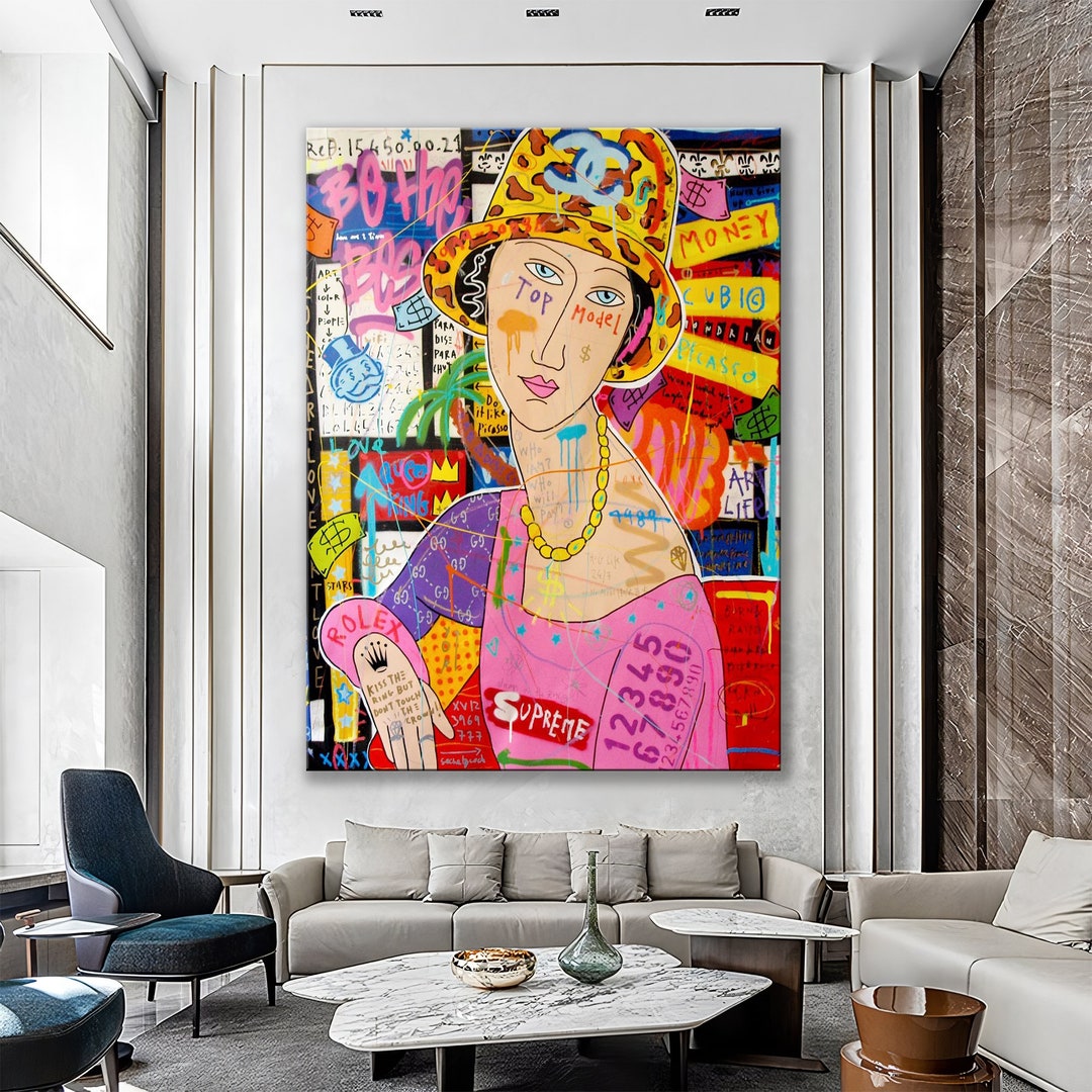 Banksy Style Top Model Graffiti Pop Art Canvas Banksy Style - Etsy