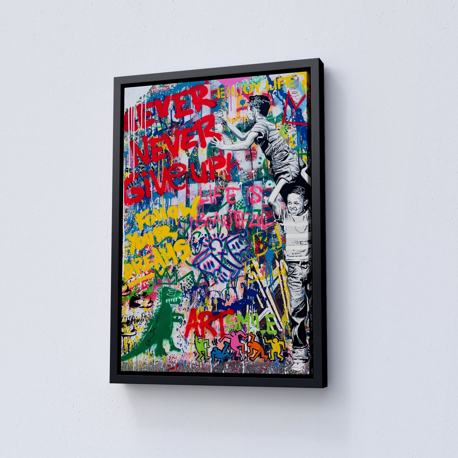 Banksy Poster,banksy Never Never Give Up, Banksy Street Art, Canvas ...