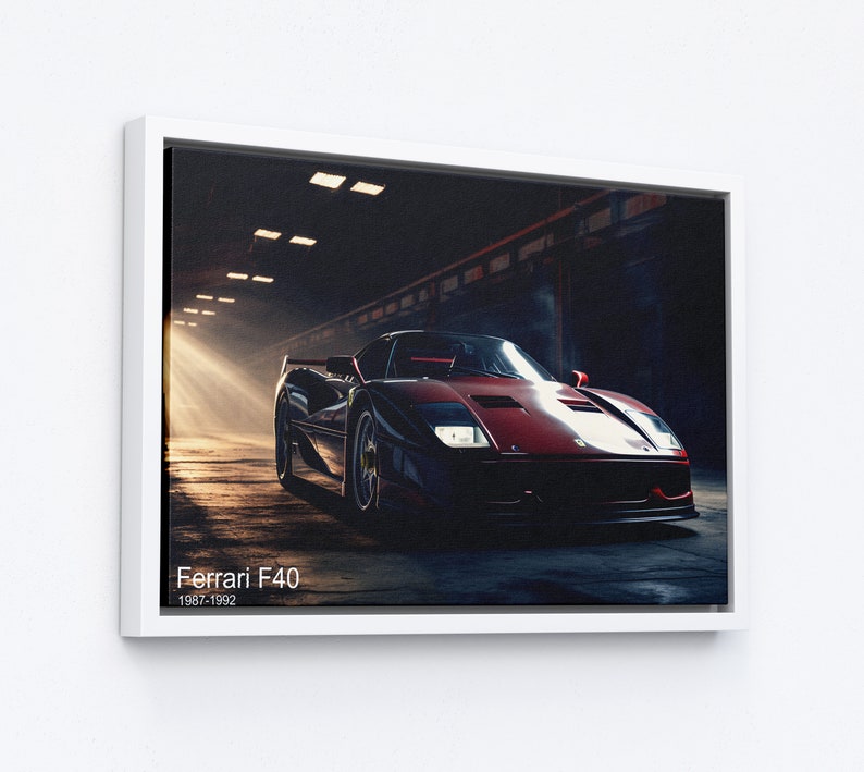 Ferrari F40 1987-1992 Model Poster ,high Quality Print, Ferrari Canvas ...