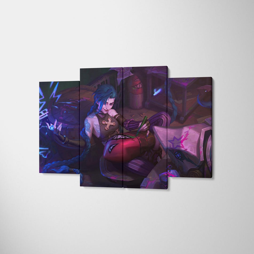 Arcane Jinx Poster, League of Legends Jinx Painting the Bomb Artwork ...