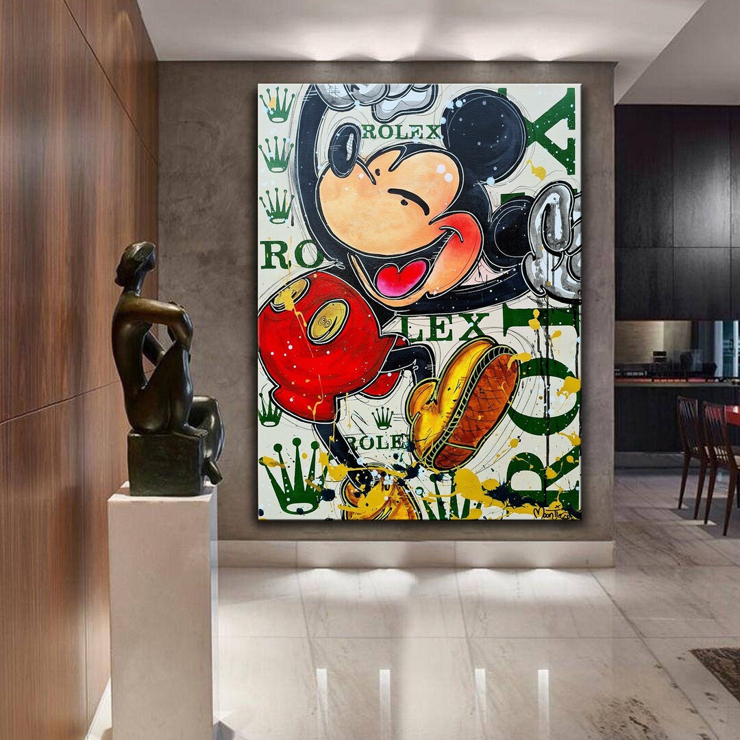Mickey Mouse Rolex Style Artwork, Luxury Painting Fashion Prints ...