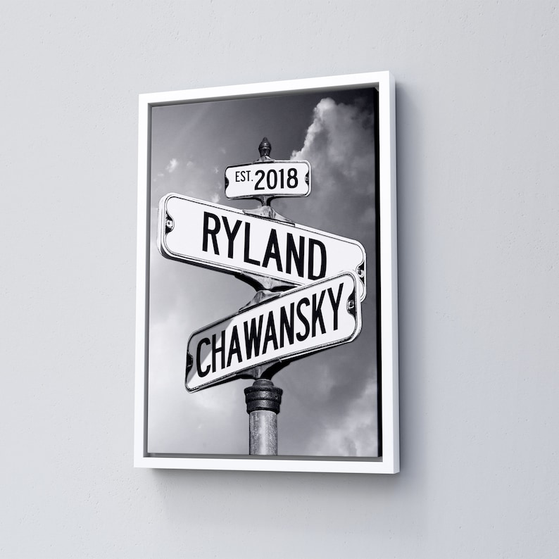 Personalized Name Vintage Street Sign Canvas Wall Art, Custom Name ...
