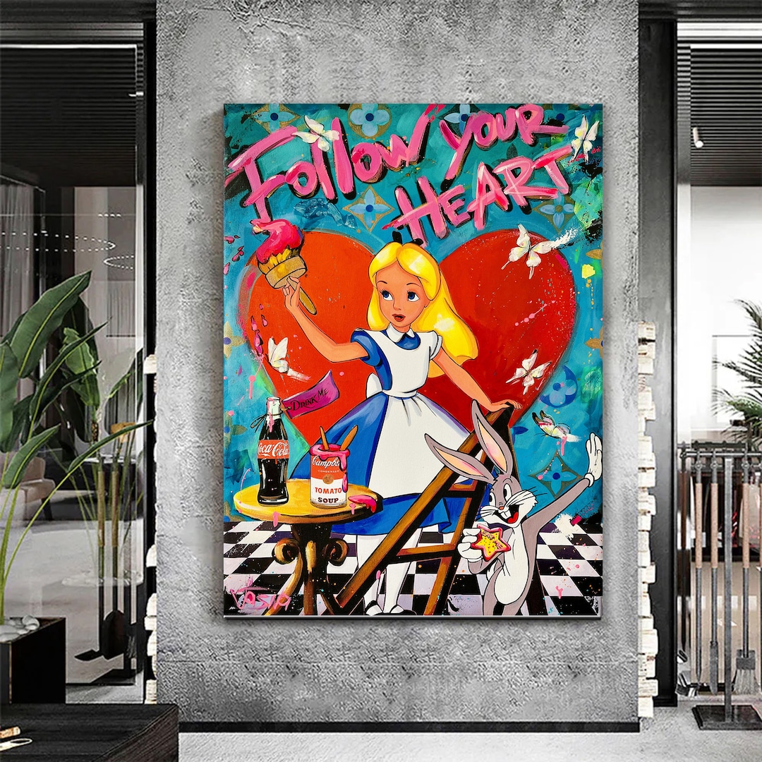 Banksy Follow Your Heart, Banksy Street Art, Canvas, Wall Art, Pop ...