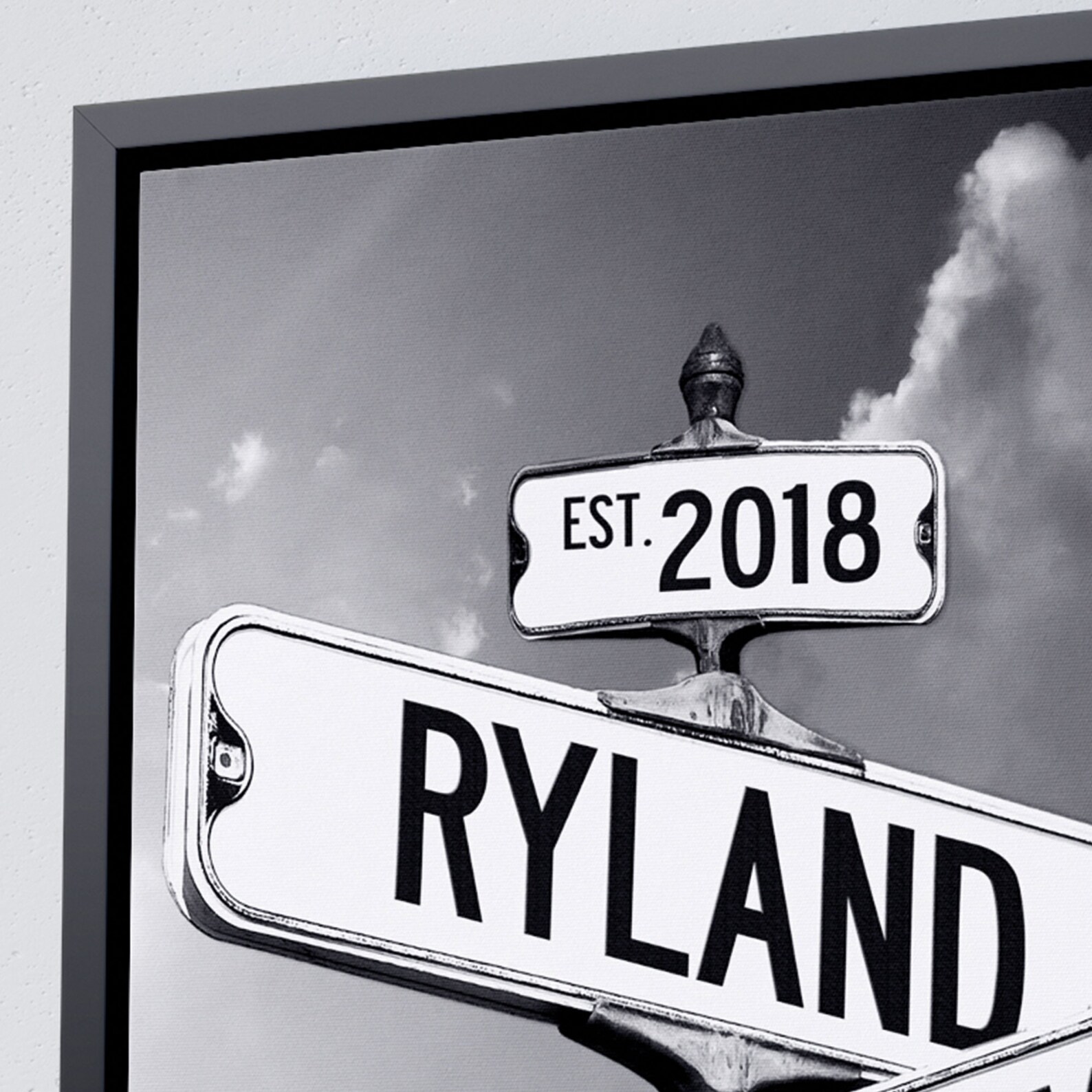 Personalized Name Vintage Street Sign Canvas Wall Art, Custom Name ...