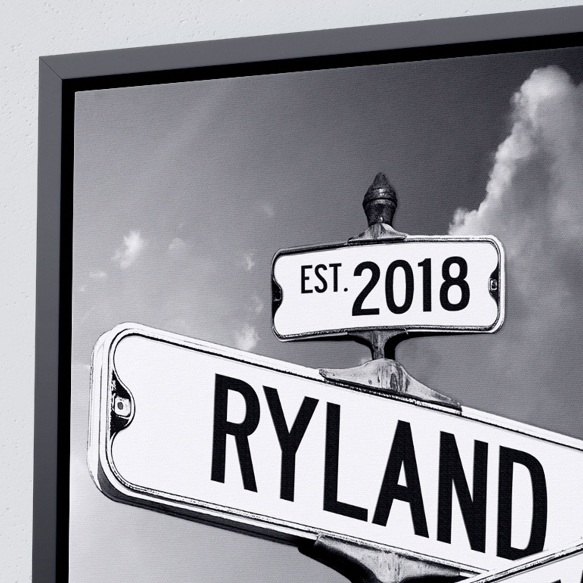 Personalized Name Vintage Street Sign Canvas Wall Art, Custom Name ...