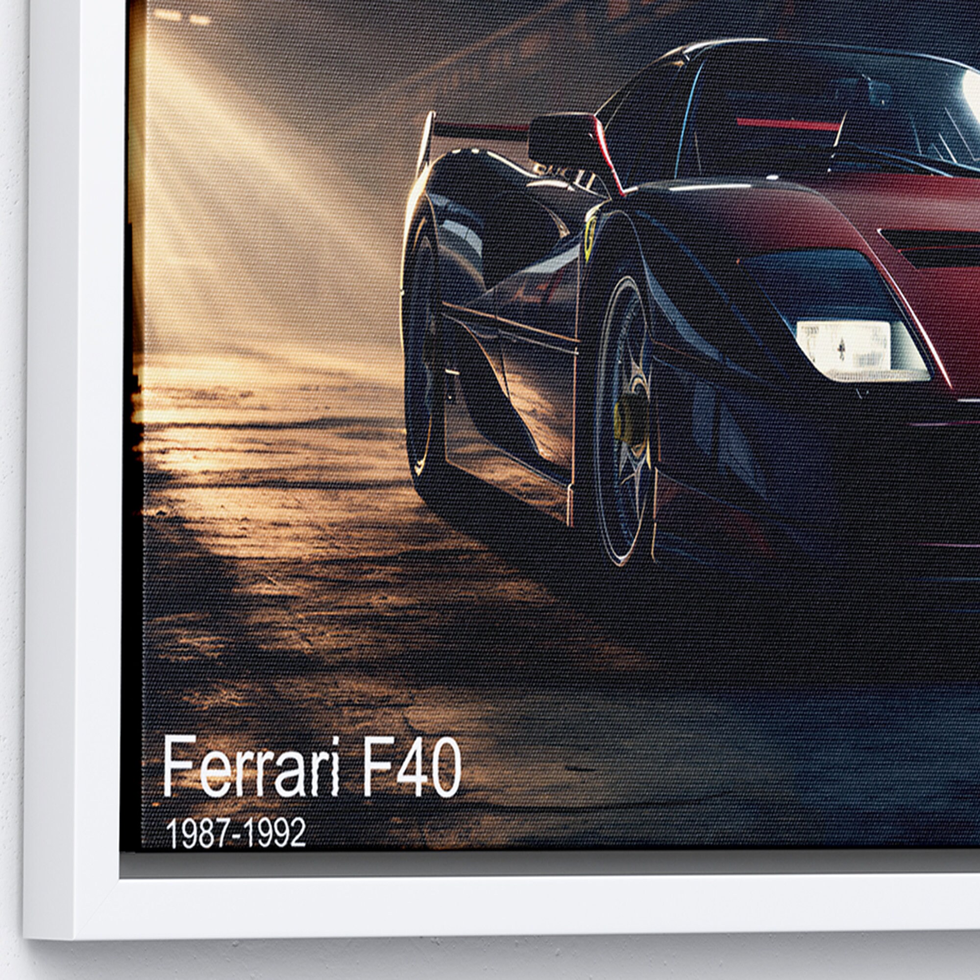 Ferrari F40 1987-1992 Model Poster ,high Quality Print, Ferrari Canvas ...
