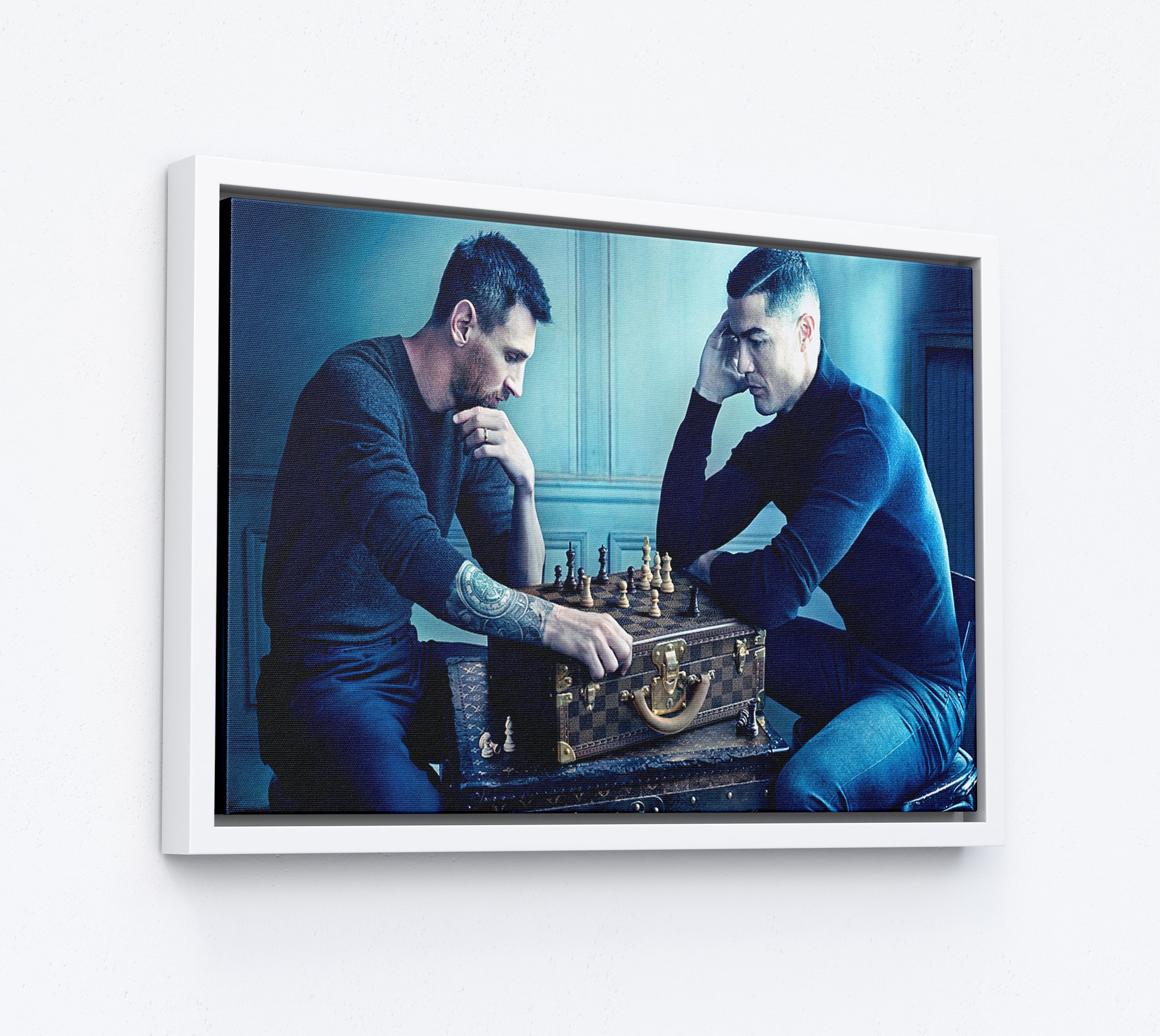Lionel Messi Cristiano Ronaldo Chess Canvas Wall Art Messi and - Etsy