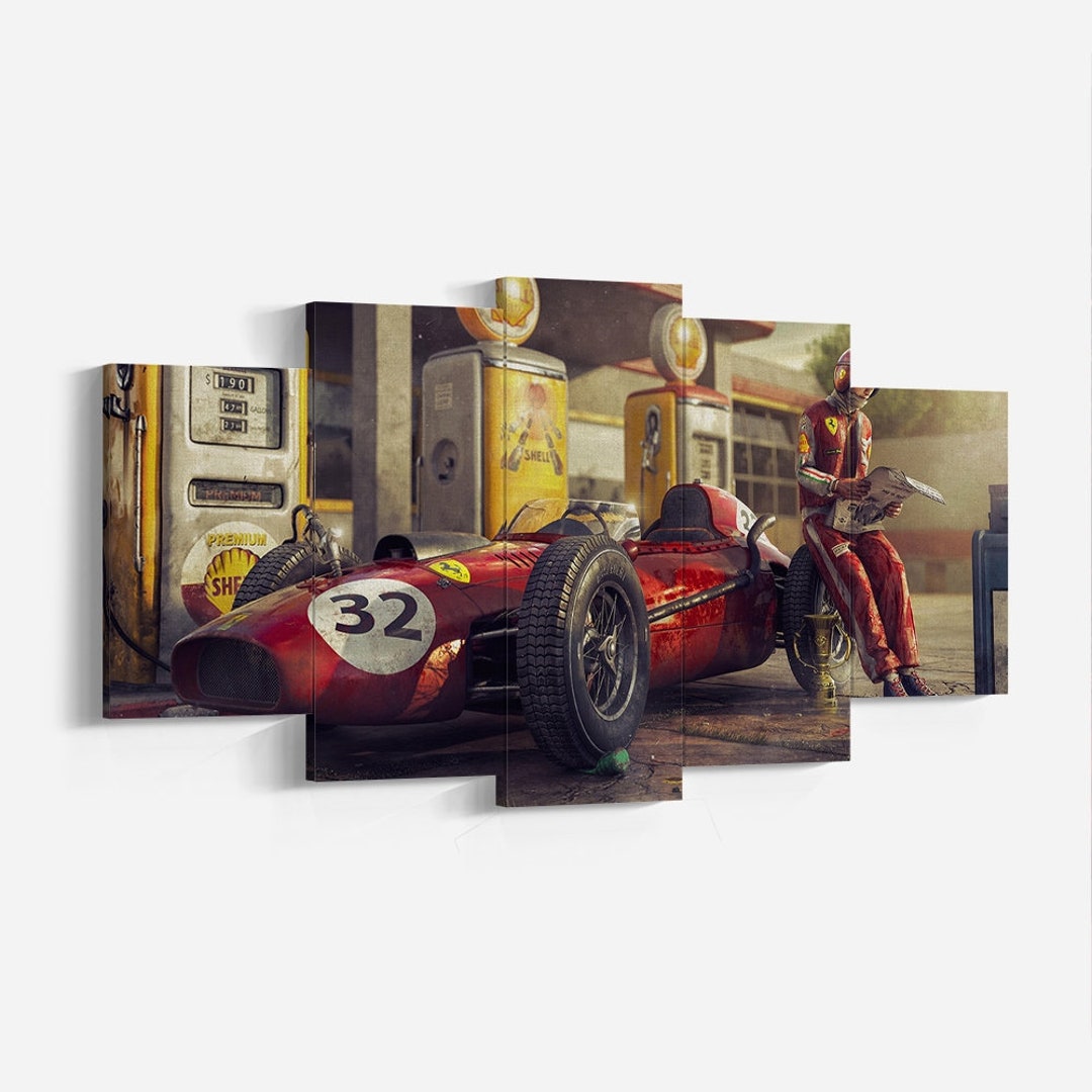 Ferrari Canvas Wall Art, Ferari Classic Poster, Formula 1 Wall Art ...