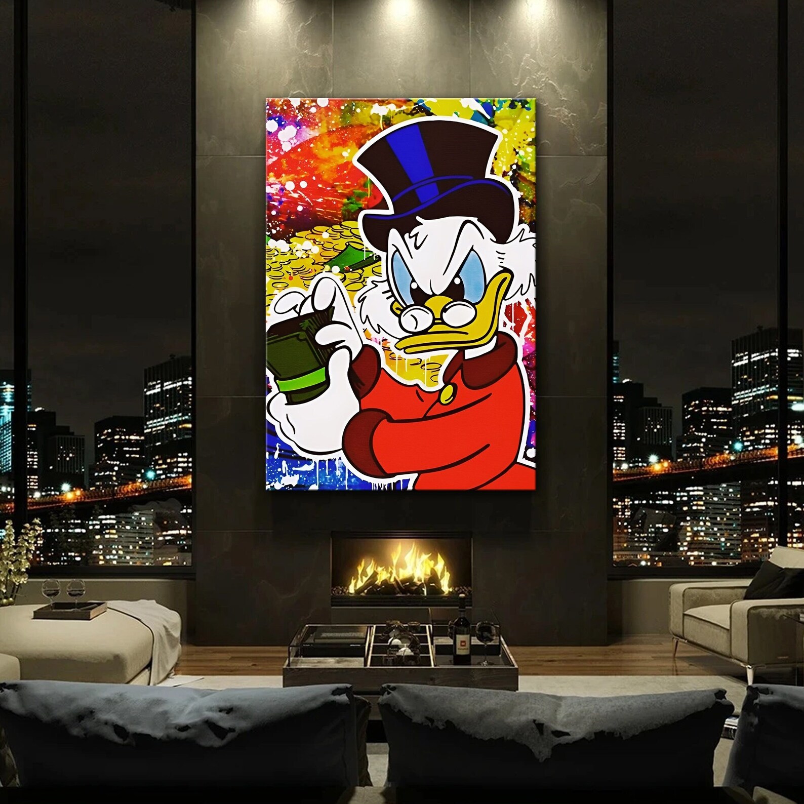 Banksy Rich Donald Graffiti Mural Art Wall Decor, Donald Duck Banksy ...