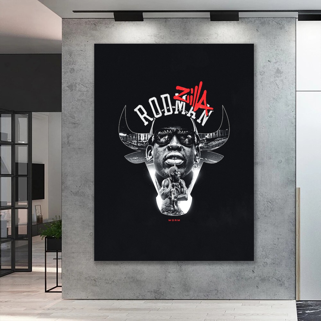 Dennis Rodman Poster, Basketball Wall Art, Basket Wall Decor, NBA Never ...
