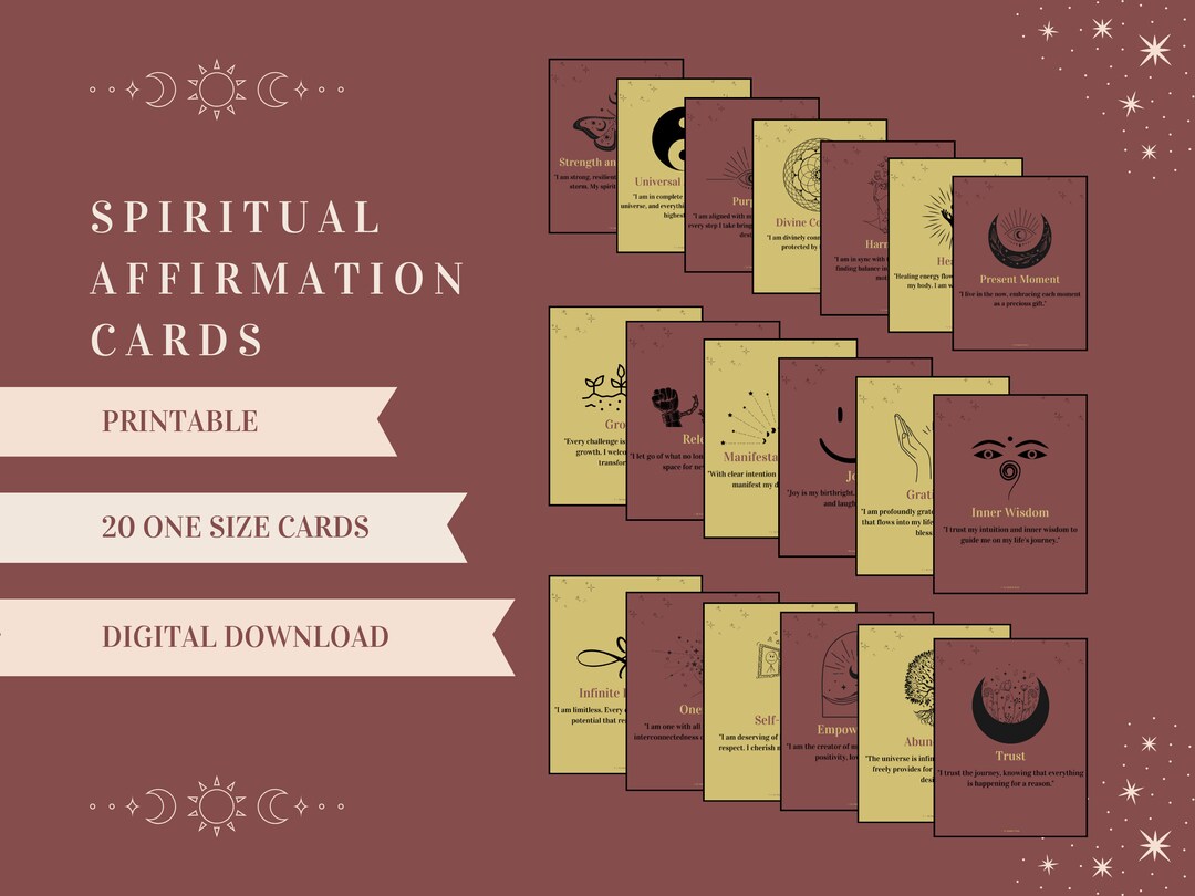 20 Affirmation Cards Printable | Positive Thinking Cards | Self ...