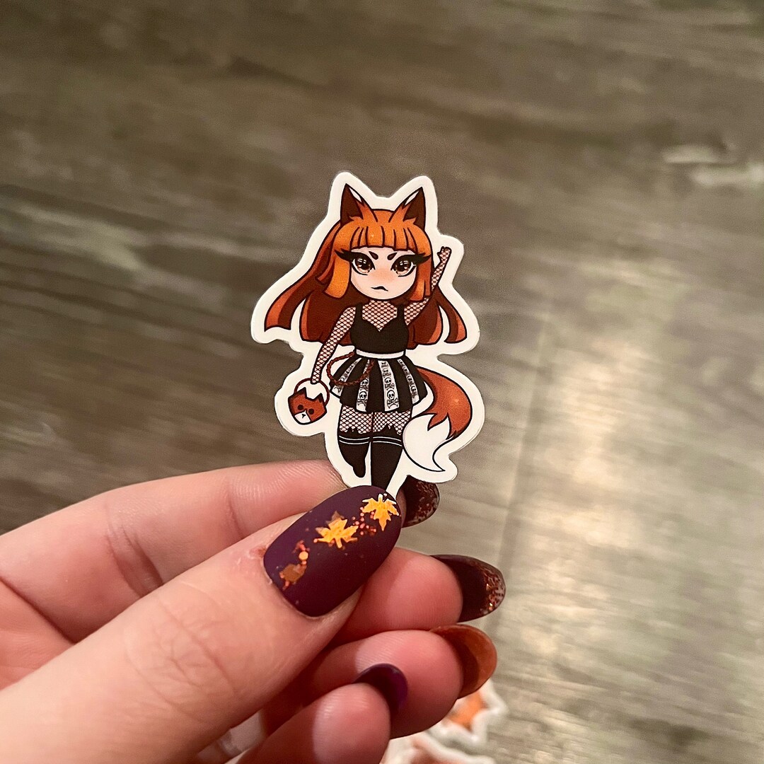 Goth Fox Girl Sticker - Etsy