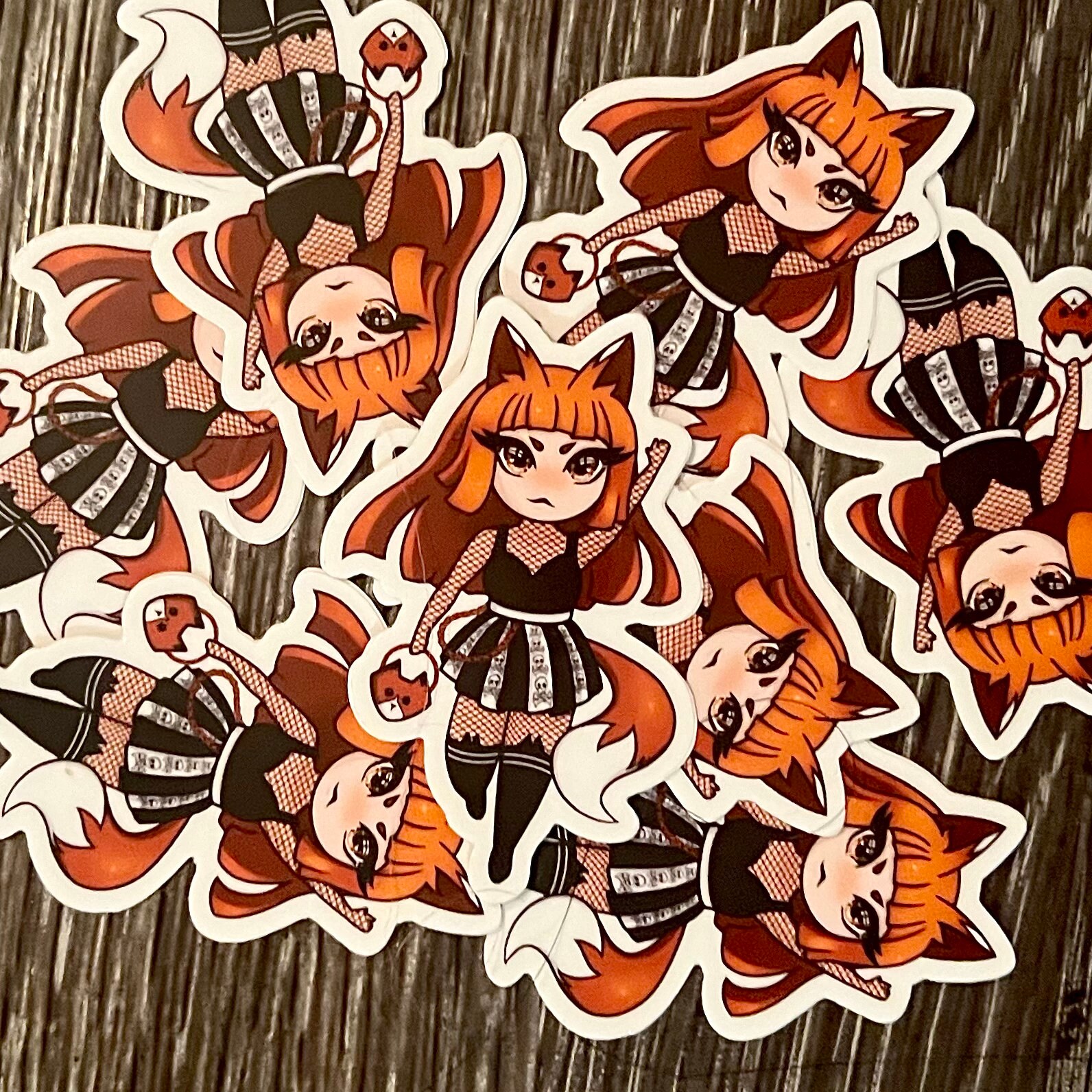 Goth Fox Girl Sticker - Etsy
