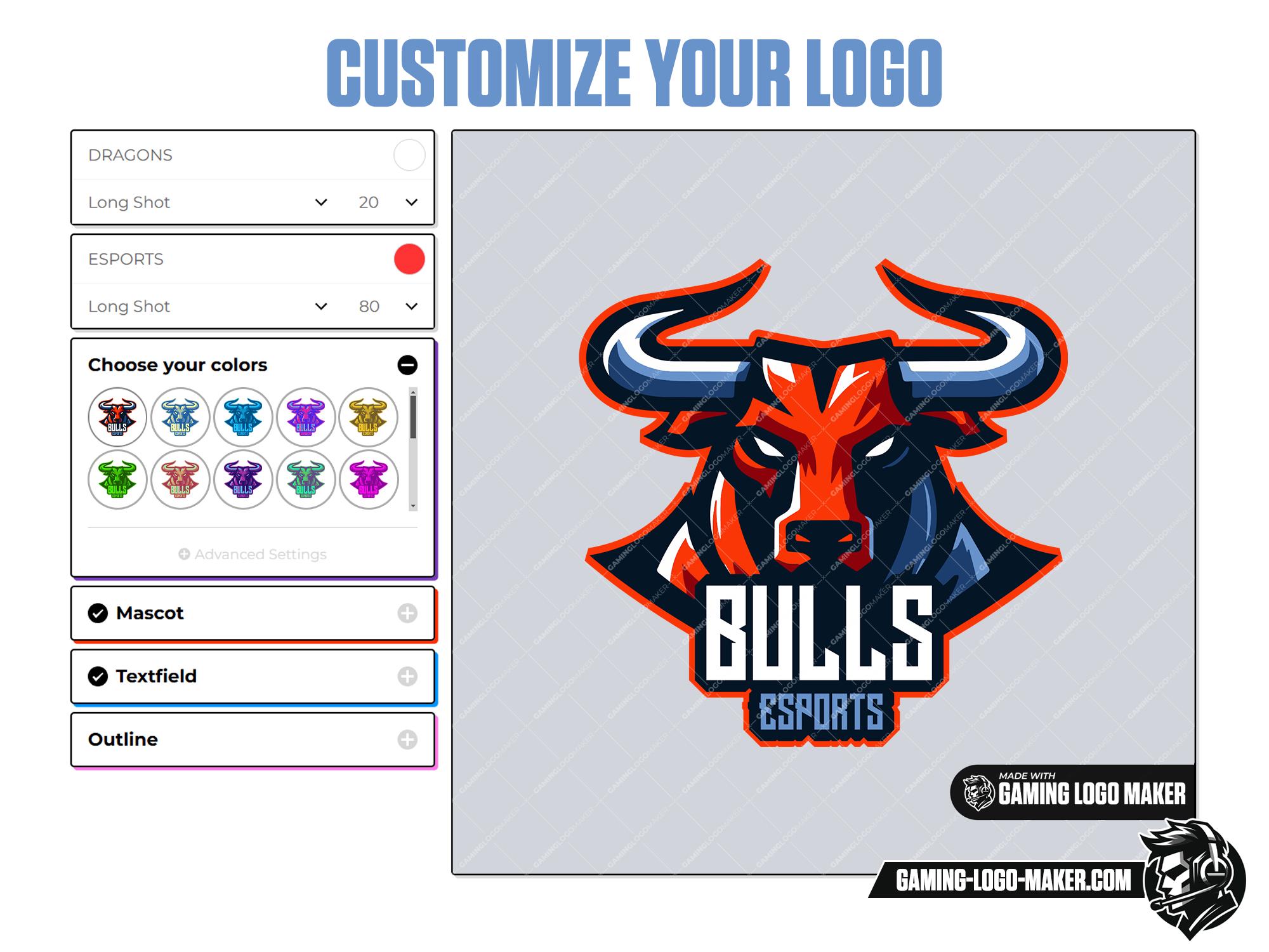 Bull Gaming Logo 03 | Esports Logo | Team Logo | Clan Logo | Mascot ...