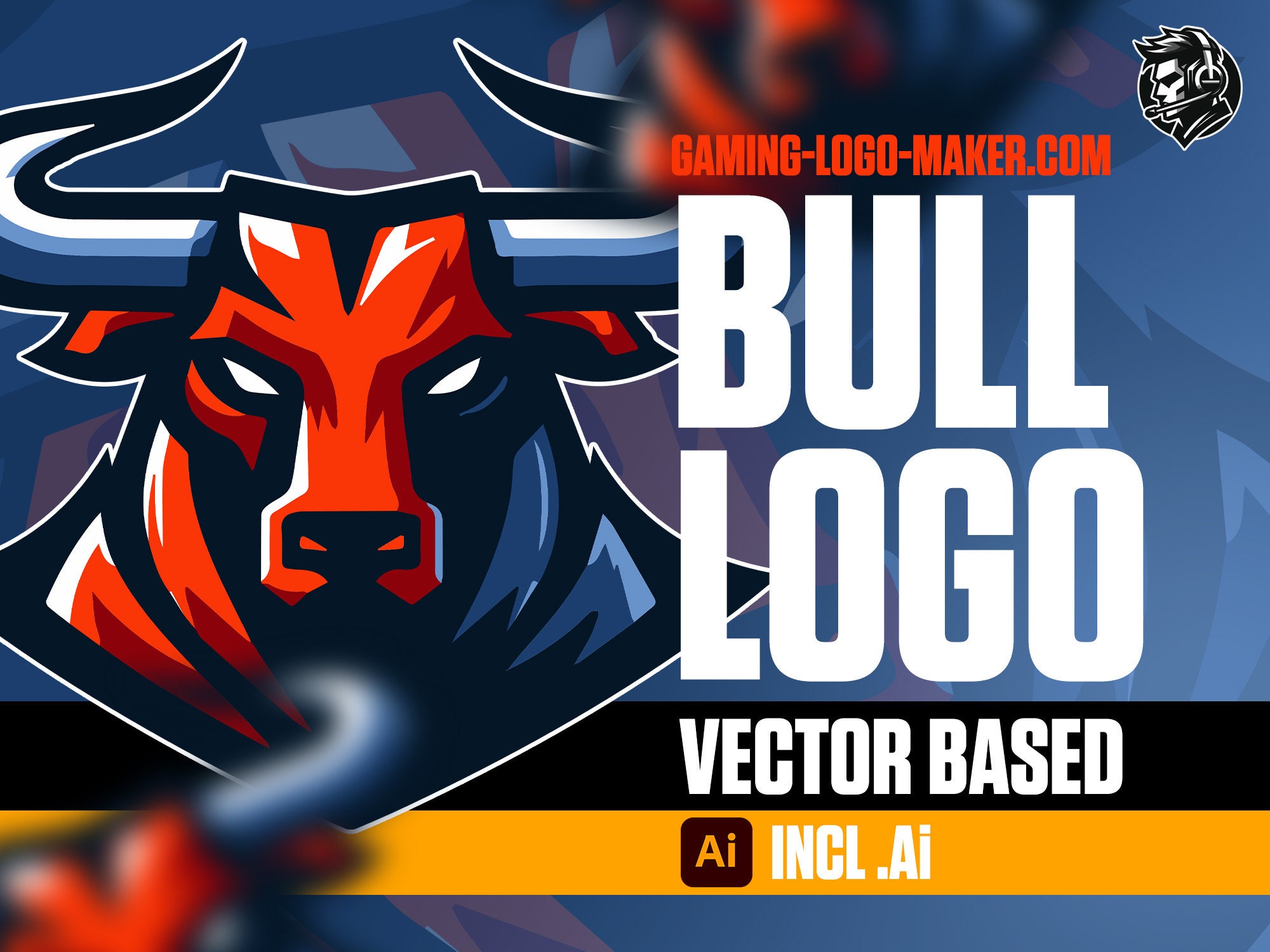 Bull Gaming Logo 03 Esports Logo Team Logo Clan Logo Mascot Design - Etsy