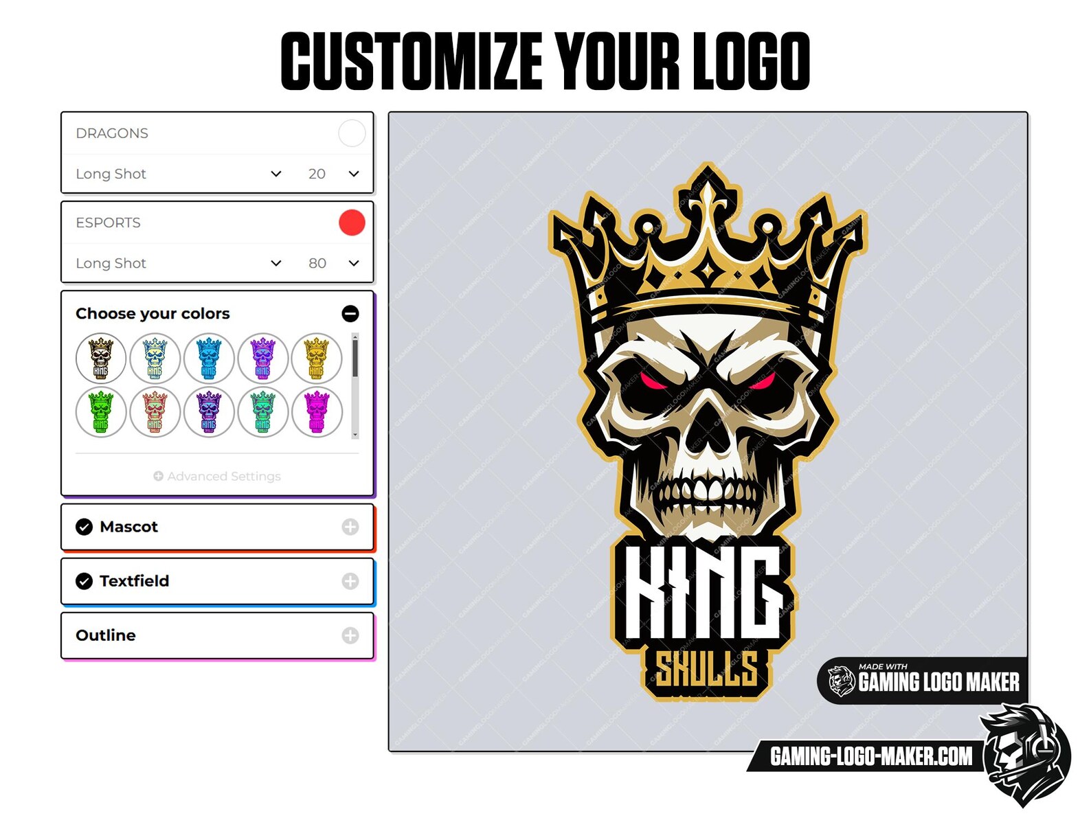 Skull King Gaming Logo 01 | Esports Logo | Team Logo | Clan Logo ...