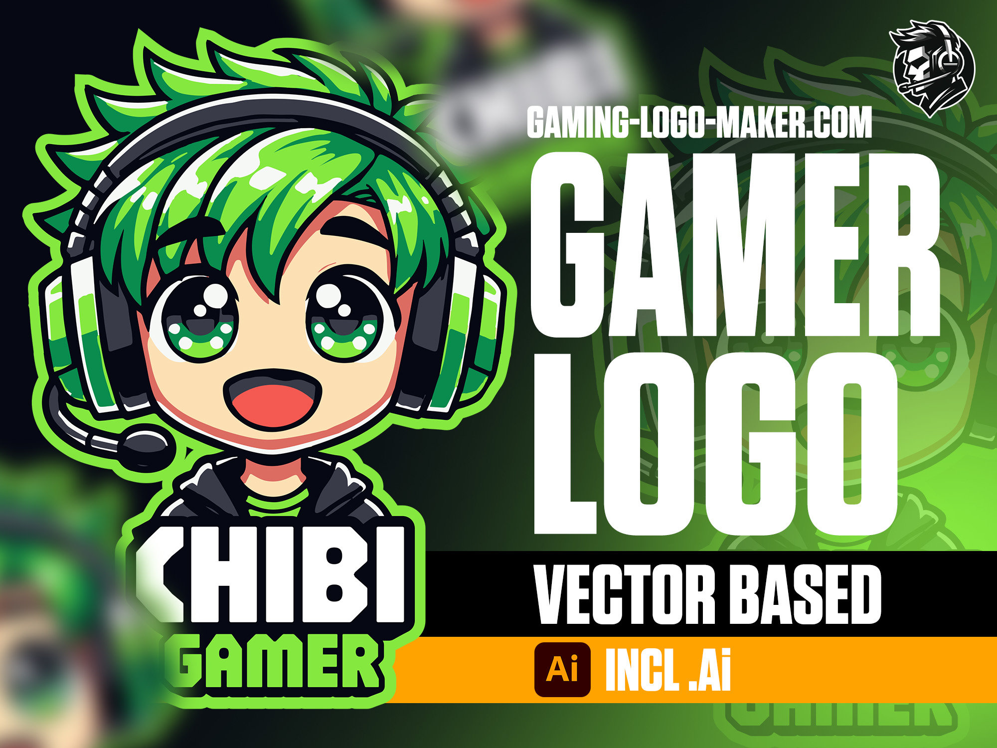 Chibi Gamer Gaming Logo 04 | Esports Logo | Team Logo | Clan Logo ...