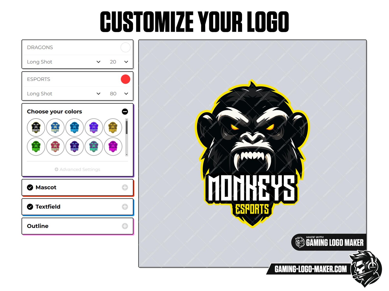 Monkey Gaming Logo 01 | Esports Logo | Team Logo | Clan Logo | Mascot ...