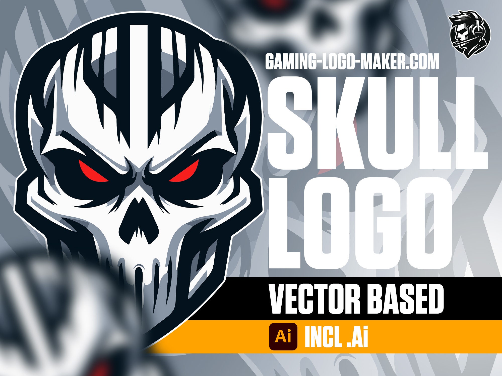 Skull Gaming Avatar 04 Esports Logo Team Logo Clan Logo Mascot Design ...