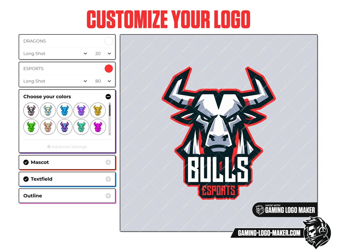 Bull Gaming Logo 01 | Esports Logo | Team Logo | Clan Logo | Mascot ...